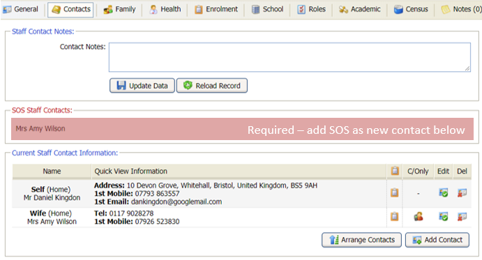 New Staff Record — Badminton School